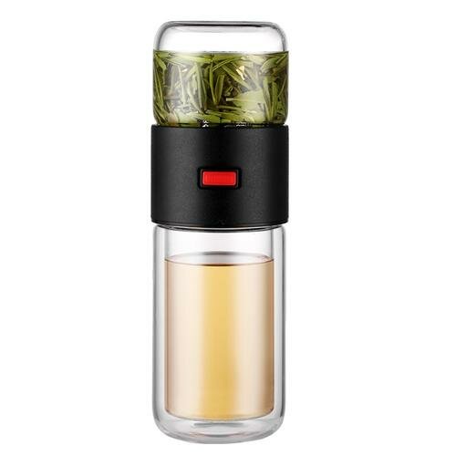 Стеклянный чай с двойной стенкой бутылка с водой 400 мл