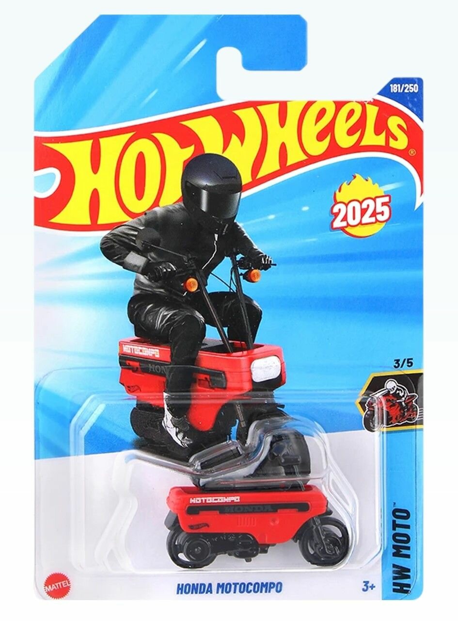 HYW43 Hot Wheels мотоцикл металлическая игрушка коллекционная масштабная модель Honda Motocompo кейс 2025