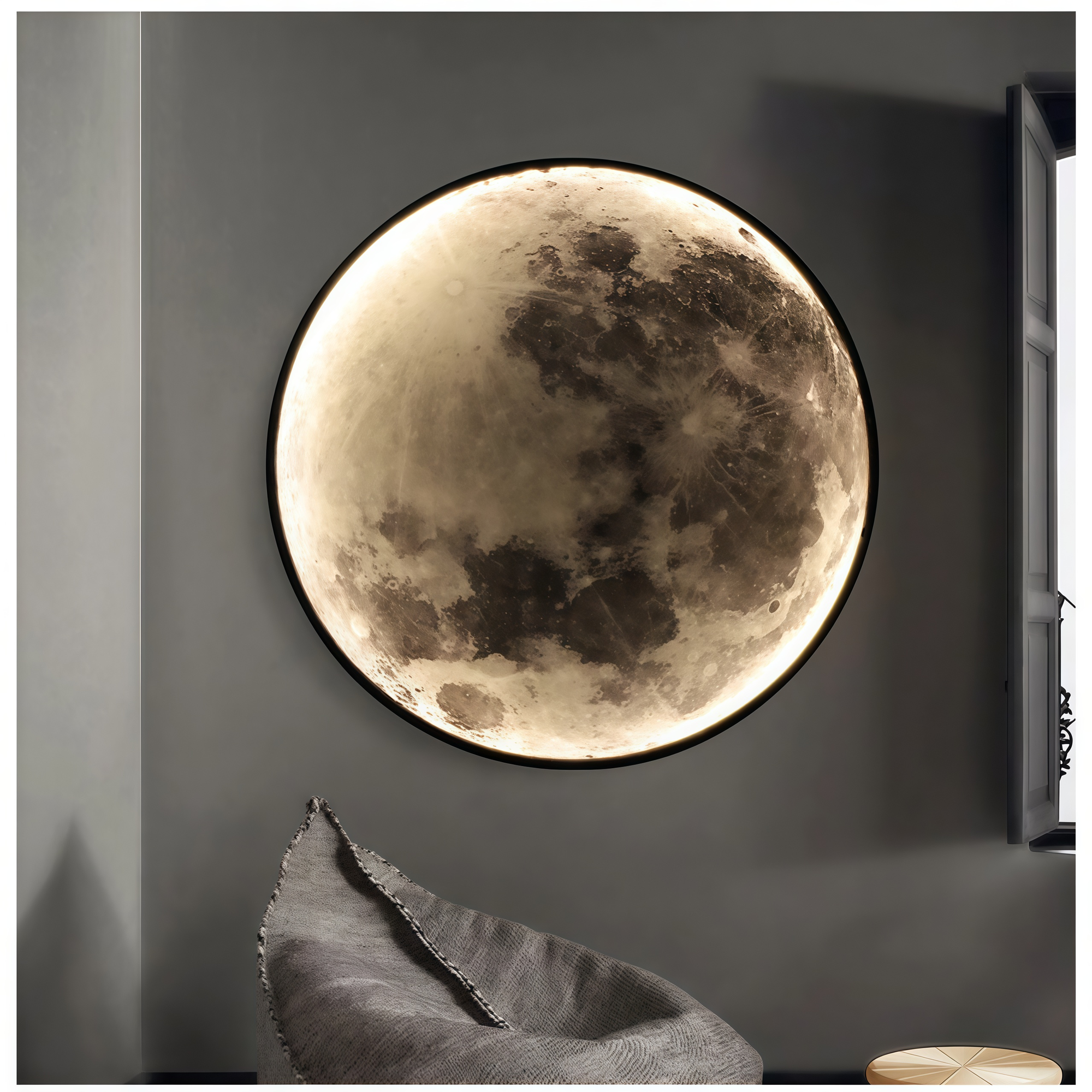 Лунный светильник/ Настенная Лампа-Картина "Луна", диаметром 80 см (LED 24W)