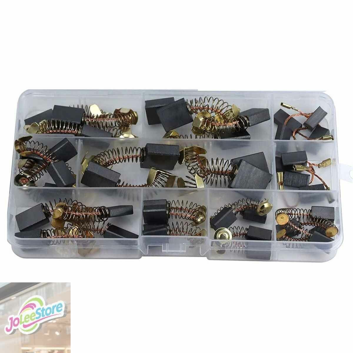 Набор угольных щеток для электродвигателя сменный ремонтный комплект из 40 штук, 10 размеров, подходит для деталей электроинструмента