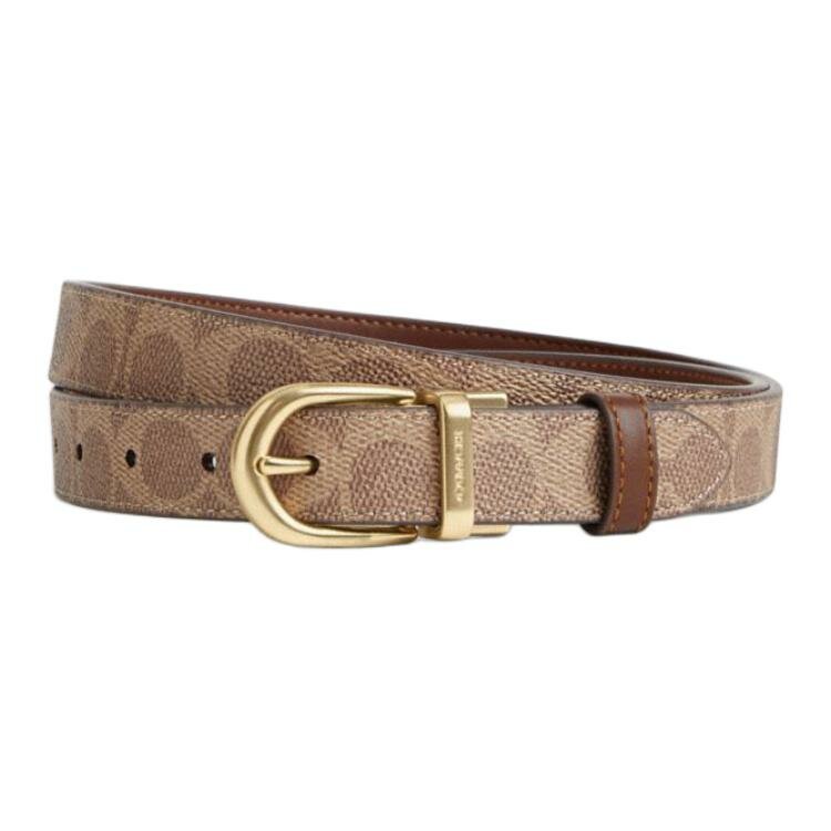 COACH Покрытие Холст Кожаные Ремни Женские Золото Коричневый Коричневый Тело Ширина 2,5 см OneSize