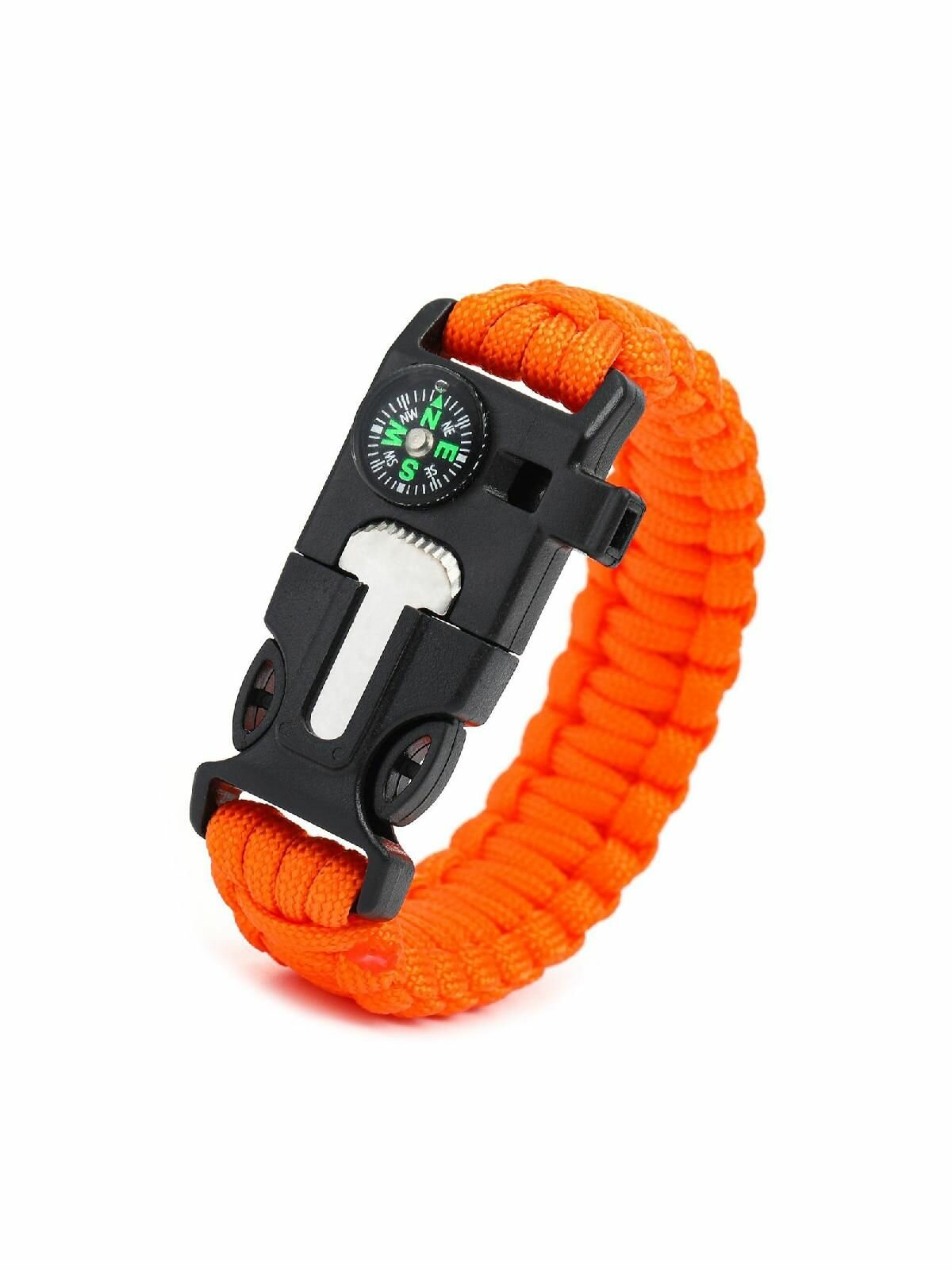 Спорт и отдых, Многофункциональный браслет для выживания с компасом "Пять в одном"-оранжевый