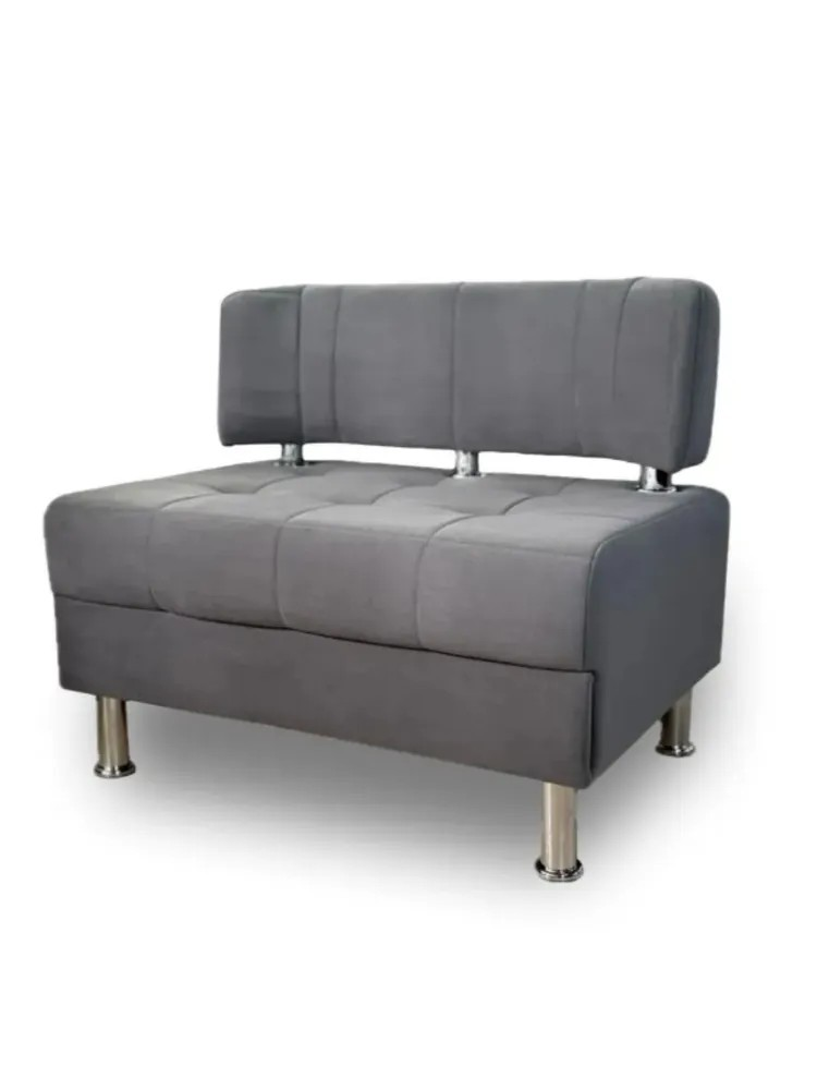 Диван прямой прага 90х67х77 см, нераскладной, серый микровелюр