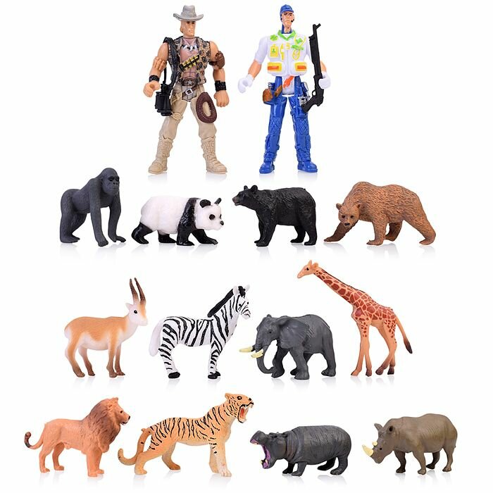 Фигурки Oubaoloon "Сафари", животные, пластик, в пакете
