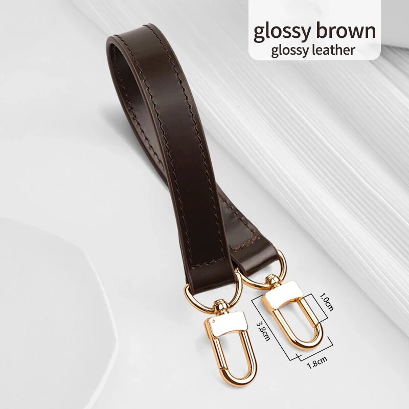 CRAZYSMITH сумки из 100% натуральной кожи, ремень с ручкой для сумки-ведра LV Noe, короткие сменные ремни на плечо 37-59 см, аксессуары для сумок for LOUIS VUITTON Noe Bucket Bag Коричневый, 59CM, glossy brown