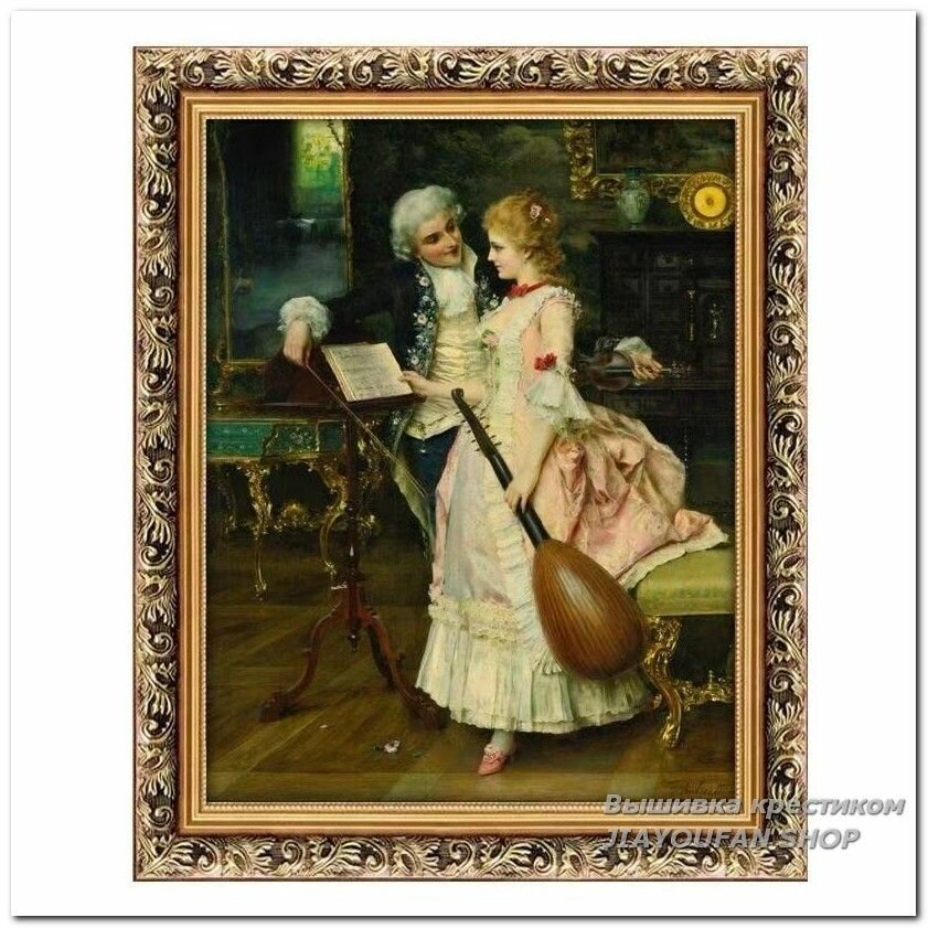 Набор для вышивания крестом, 14 Канiteй (14CT), канва 50x60 см, готовая вышивка 40x50 см