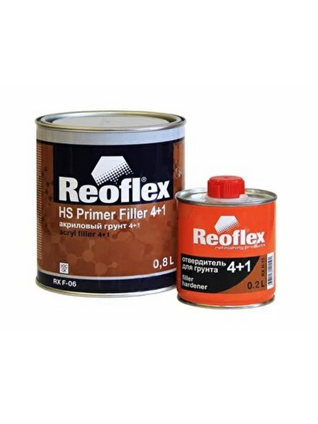 Грунт акриловый "REOFLEX" 2K 4+1 (0,8 л) (черный) (+ отвердитель (0,2л))