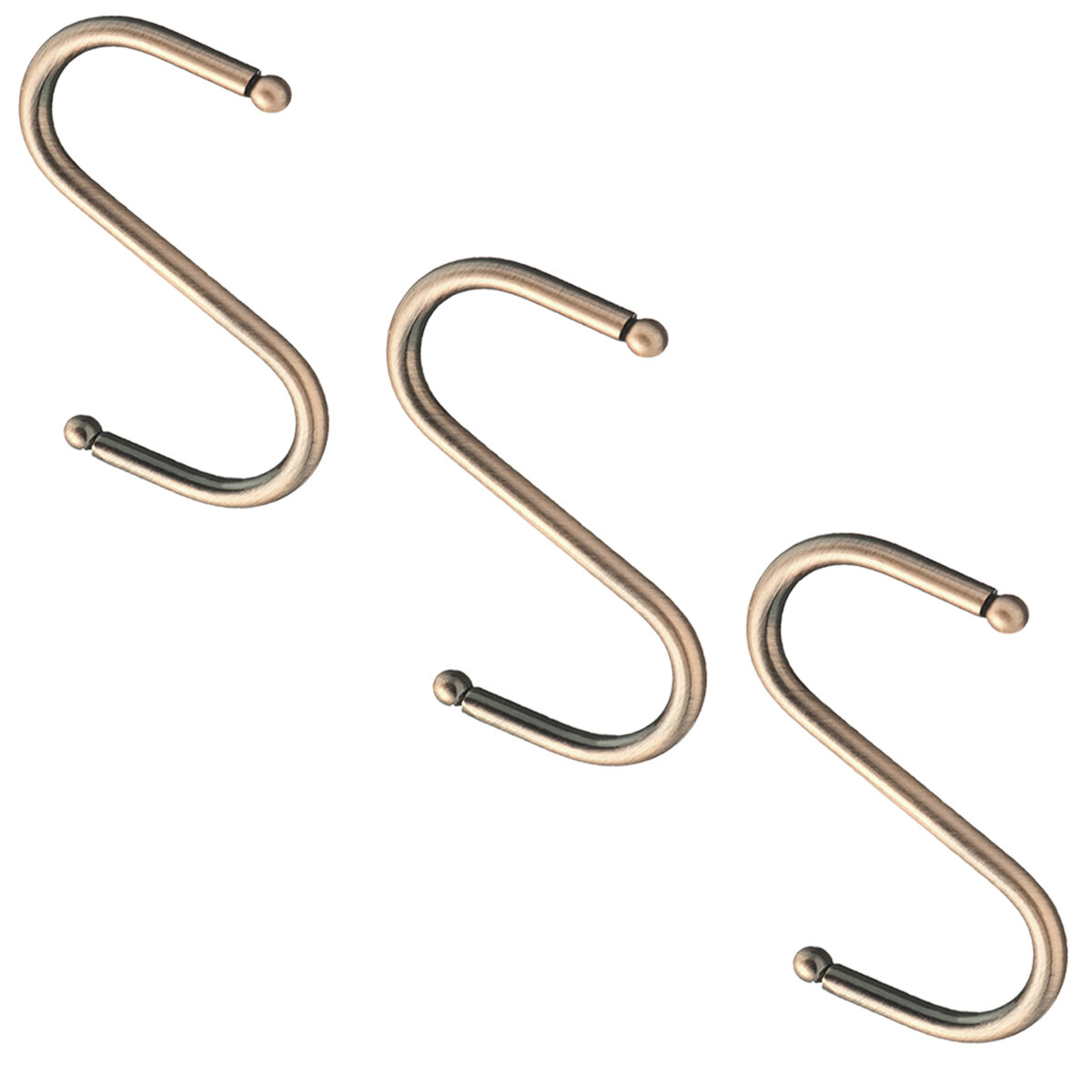 Крючок на рейлинг с стальным шариком (набор 3 шт). Цвет бронза