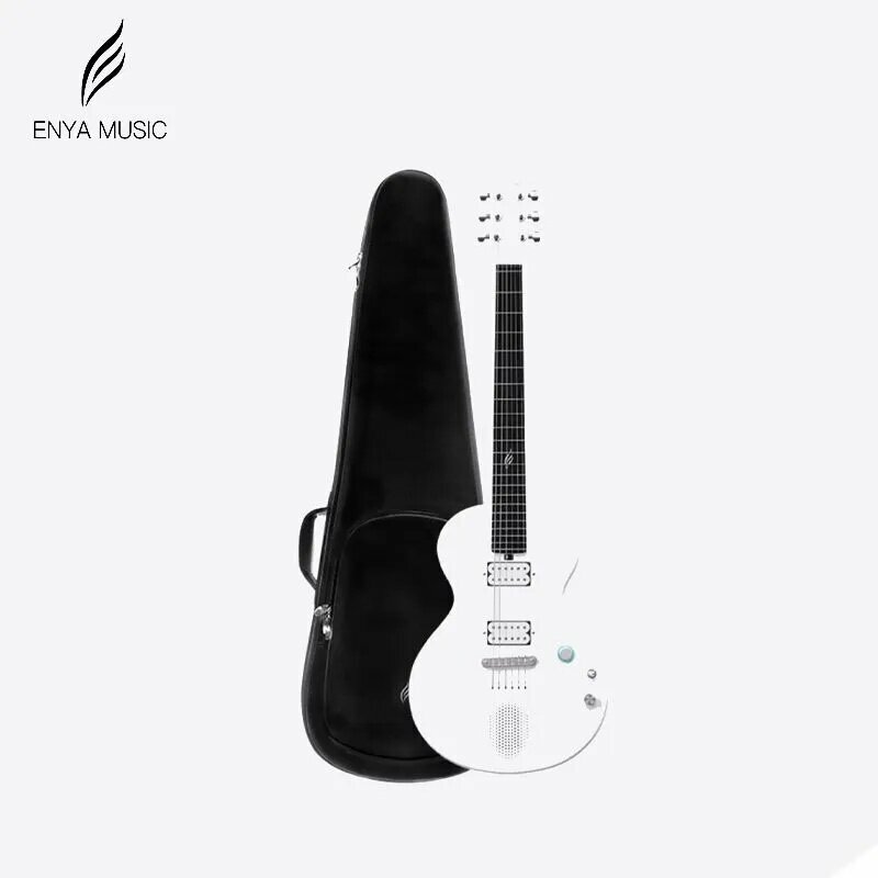 Enya NOVA GO SONIC White Электрогитара из углеродного волокна, 39-дюймовая акустическая гитара со звукоснимателем, сумка для гитары, ремень