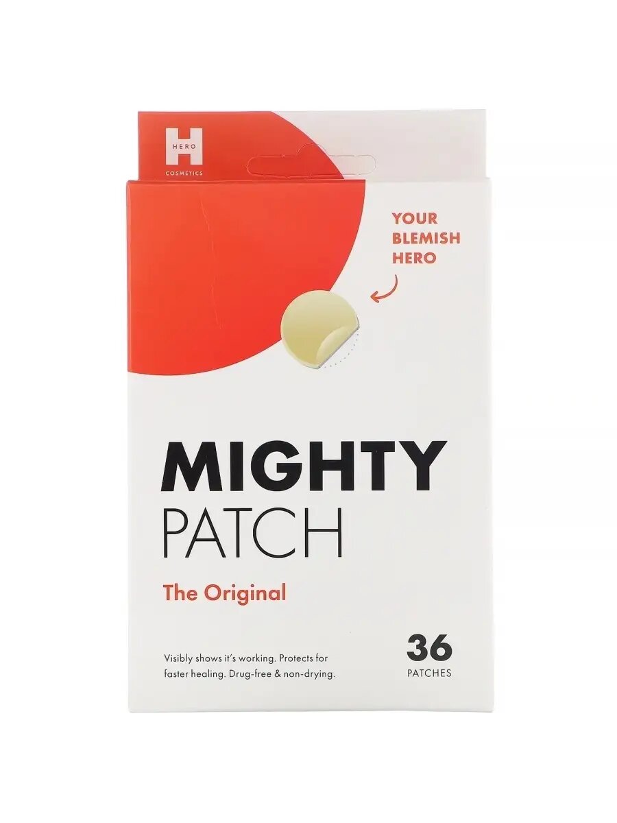 Патчи от акне Hero Cosmetics Mighty Patch, гидроколлоидные, 36шт