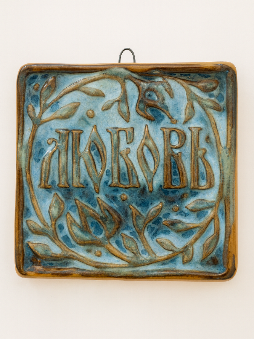 Керамический изразец «Любовь», жимолость