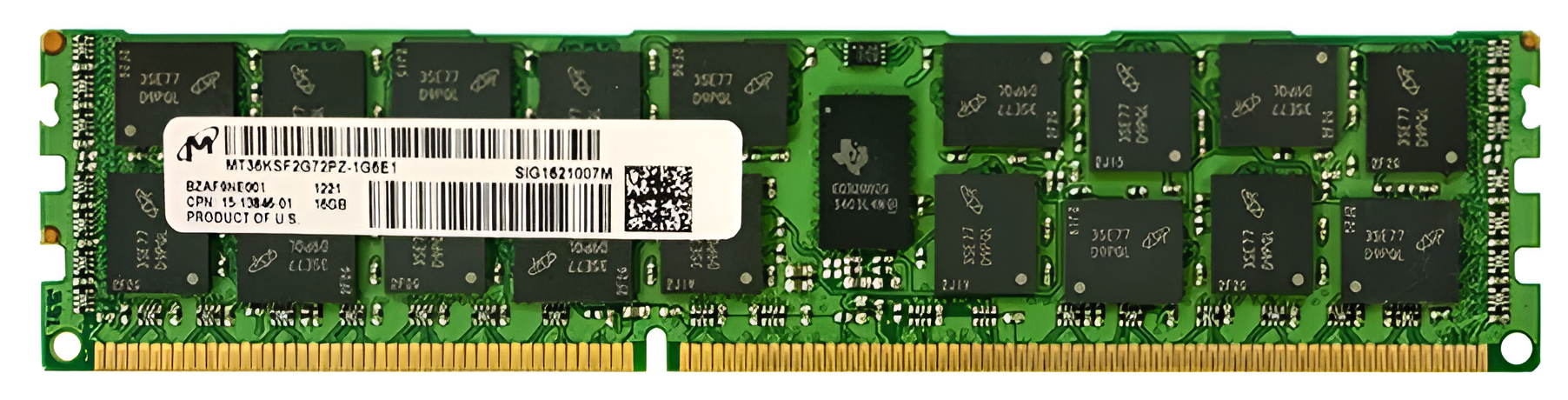 Серверная оперативная память DIMM DDR3L 16Gb, 1600Mhz, Micron ECC REG CL11 1.35V (MT36KSF2G72PZ-1G6E1HF)