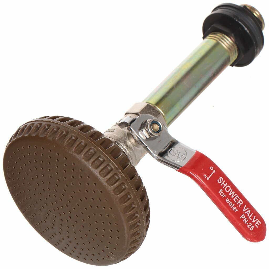 Душ летний для дачи и сада с краном и лейкой 9 см, металлический переносной распылитель, коричневый подвесной комплект