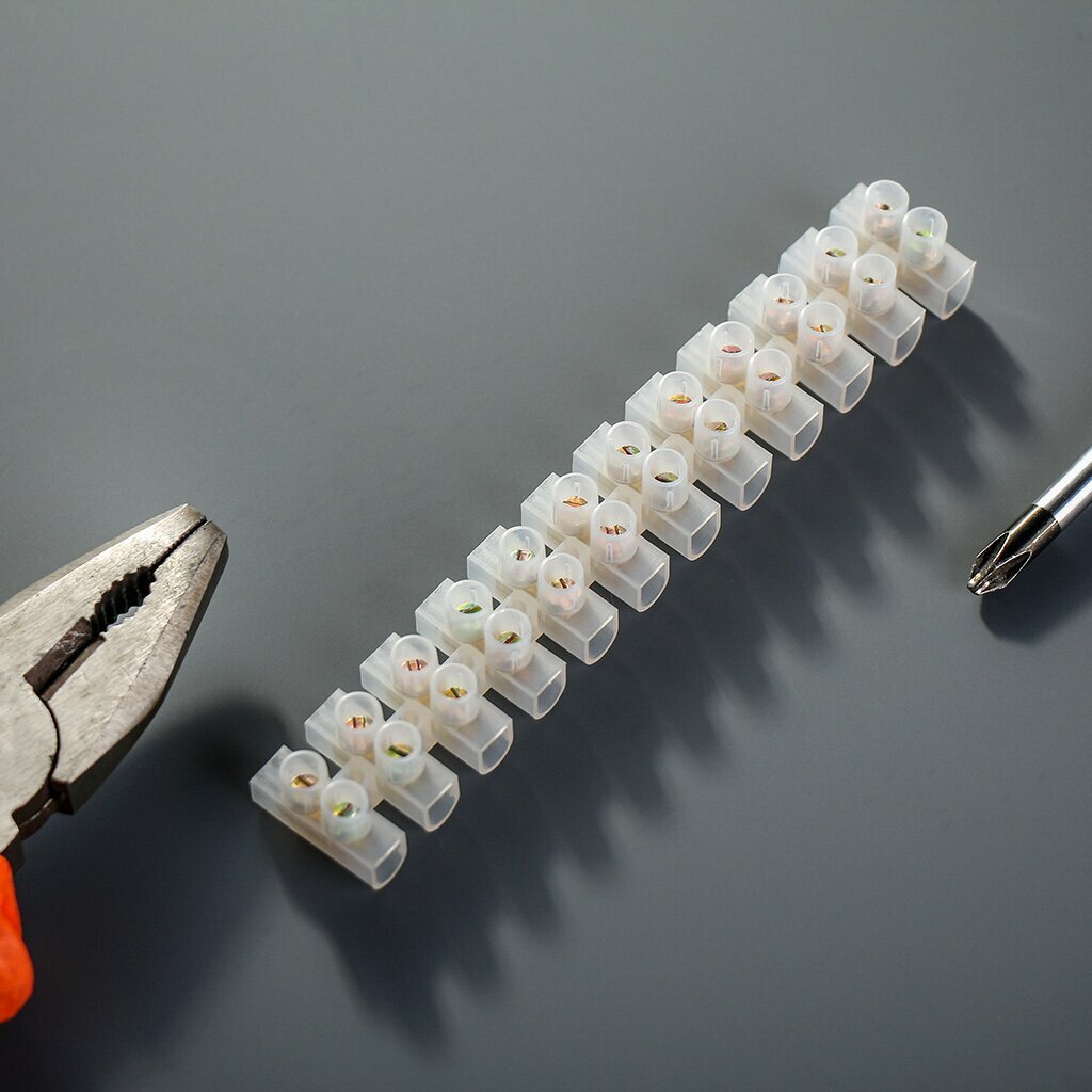 Колодка клеммная 20 А, 12 шт, 12 мм, Smartbuy, SBE-tb-20-12