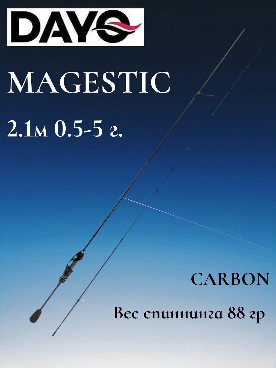 Спиннинг DAYO Magestic 2.1м, тест 0,5-5гр