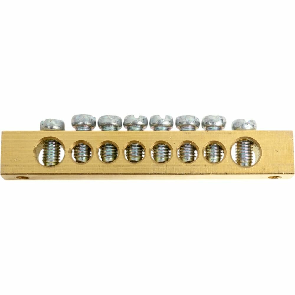 Шина PEN «земля-ноль» 8х12мм 8/2 (8групп/крепеж по краям) IEK YNN21-08-100