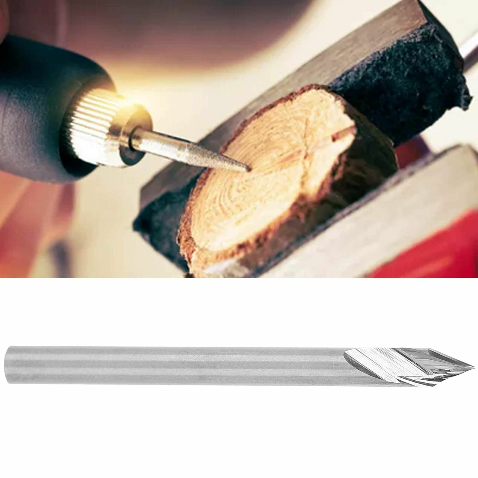 Сверло-фреза 3.175mm гравировка деревообработка 3.175x45 x0.2x40L