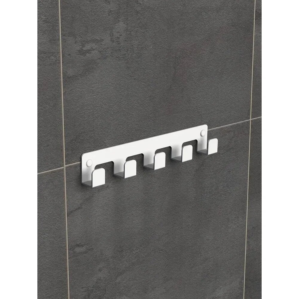 Граф Держалкин Ключница на 5 крючков 185x30 мм белая GDK-5-б