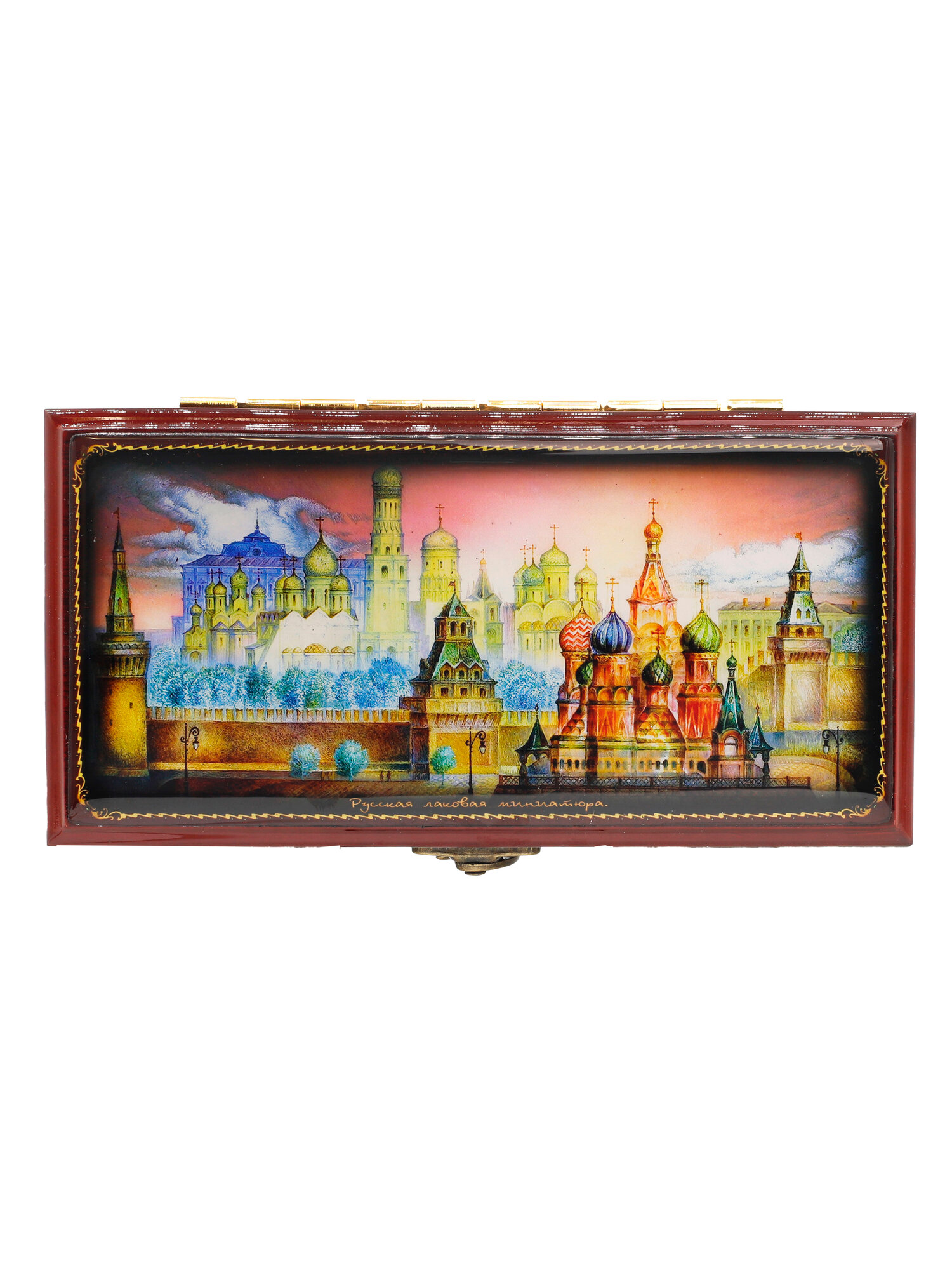 Шкатулка "Красная Площадь", дерево, декупаж, 18см х 9см х 6см.