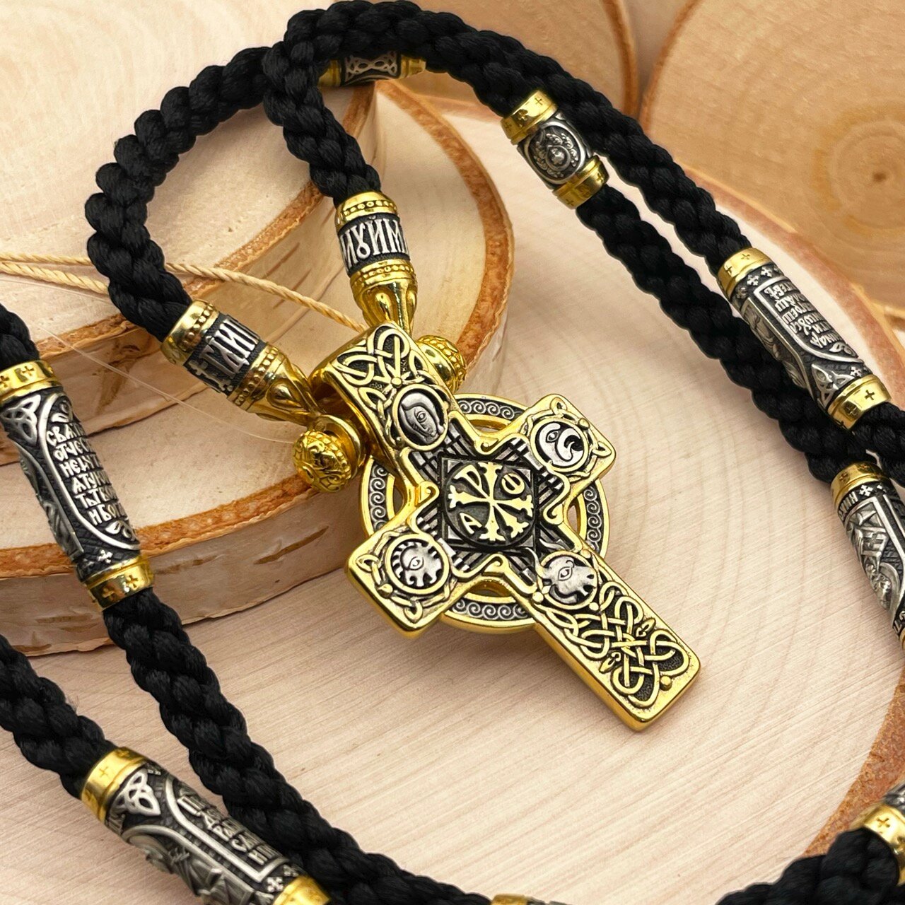 Комплект украшений, серебро, 925 проба, чернение, золочение, оксидирование