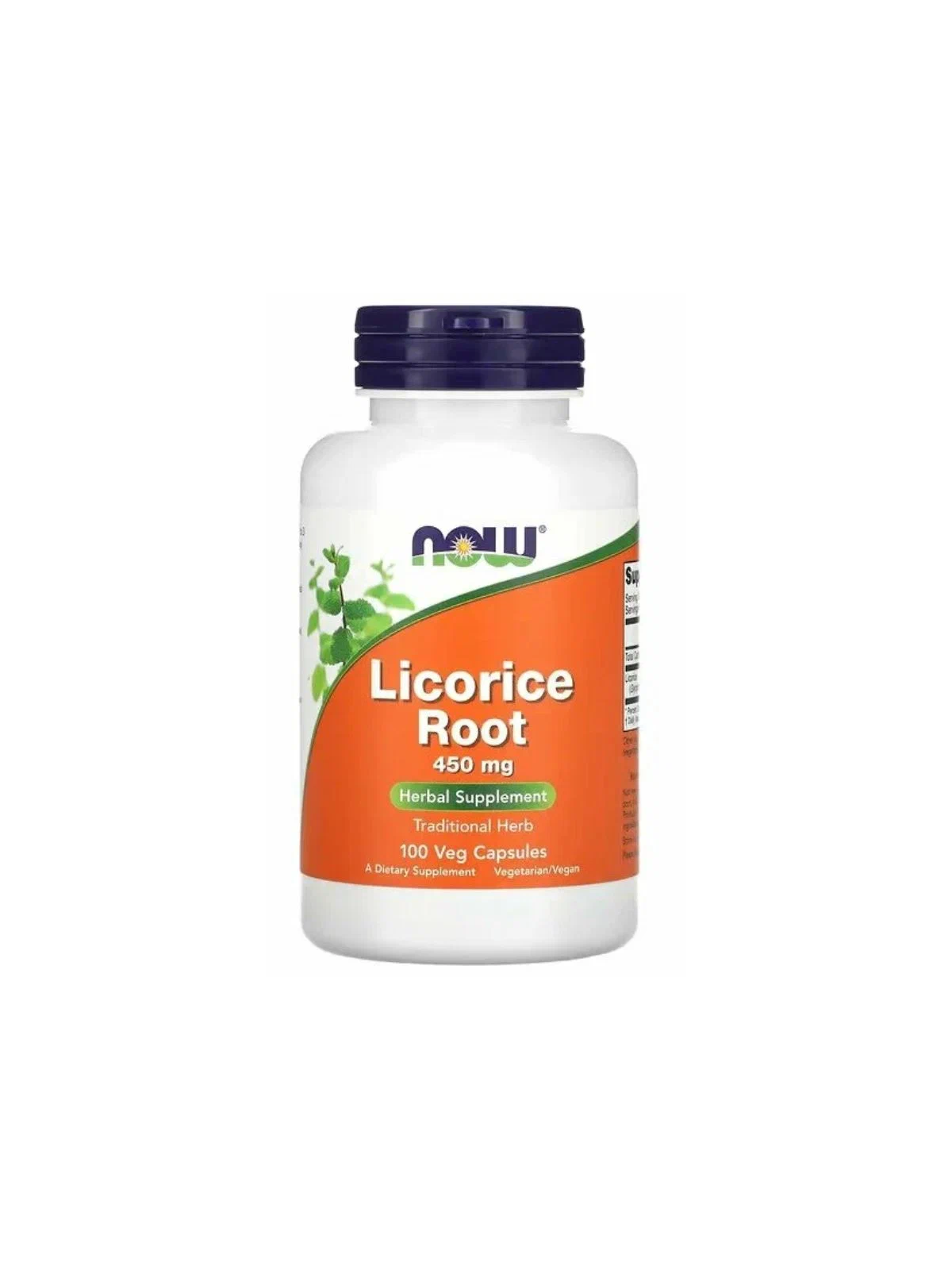 НАУ Корень солодки Now Licorice root 450 mg 100 веган капсул