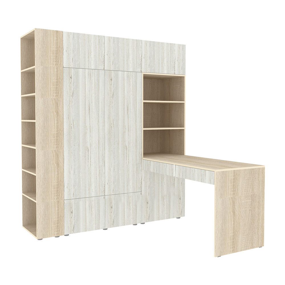 Стол письменный со стеллажом и шкафом 1765 Дуб Сонома Винтерберг