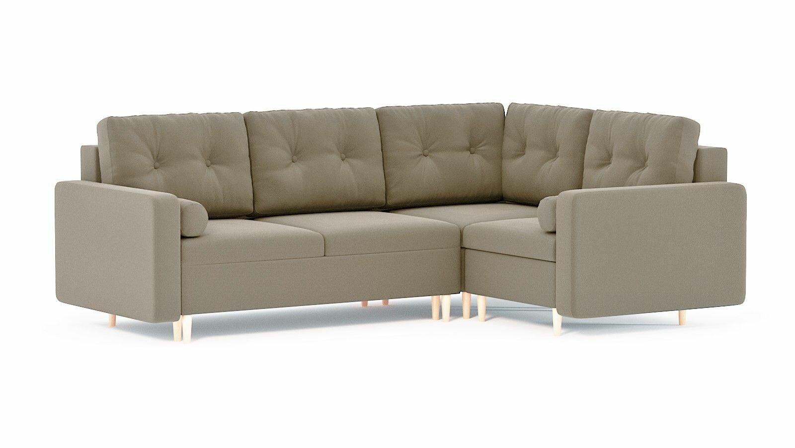 Модульный угловой диван "Белфаст", пантограф, угол универсальный, велюр Зара Лайт 04