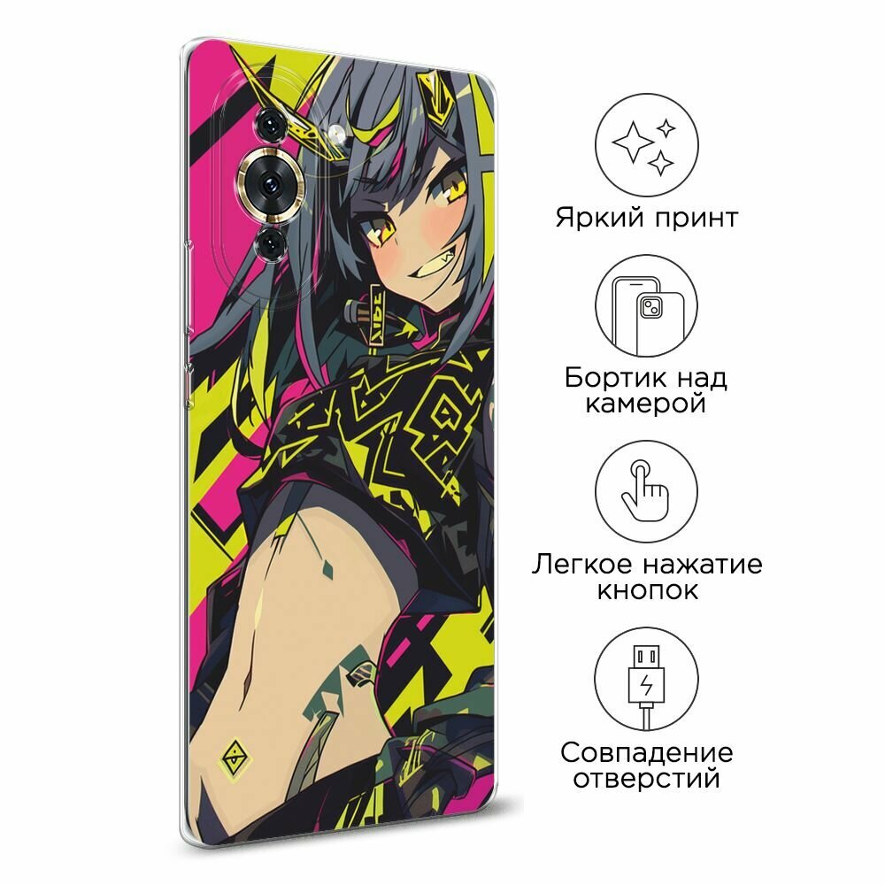 Чехол на Huawei Nova 10 / Хуавей Нова 10 с принтом "Девушка в кибер костюме" — фото 1
