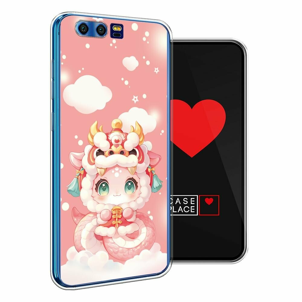 Чехол на Honor 9 / Хонор 9 с принтом Розовая китайская змейка 1 — фото 1