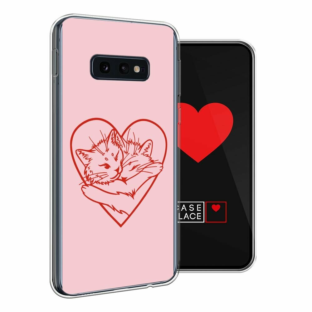 Чехол на Samsung Galaxy S10E / Самсунг Галакси S10E с принтом "Влюблённые котики рисунок 1 - 14 февраля" — фото 1