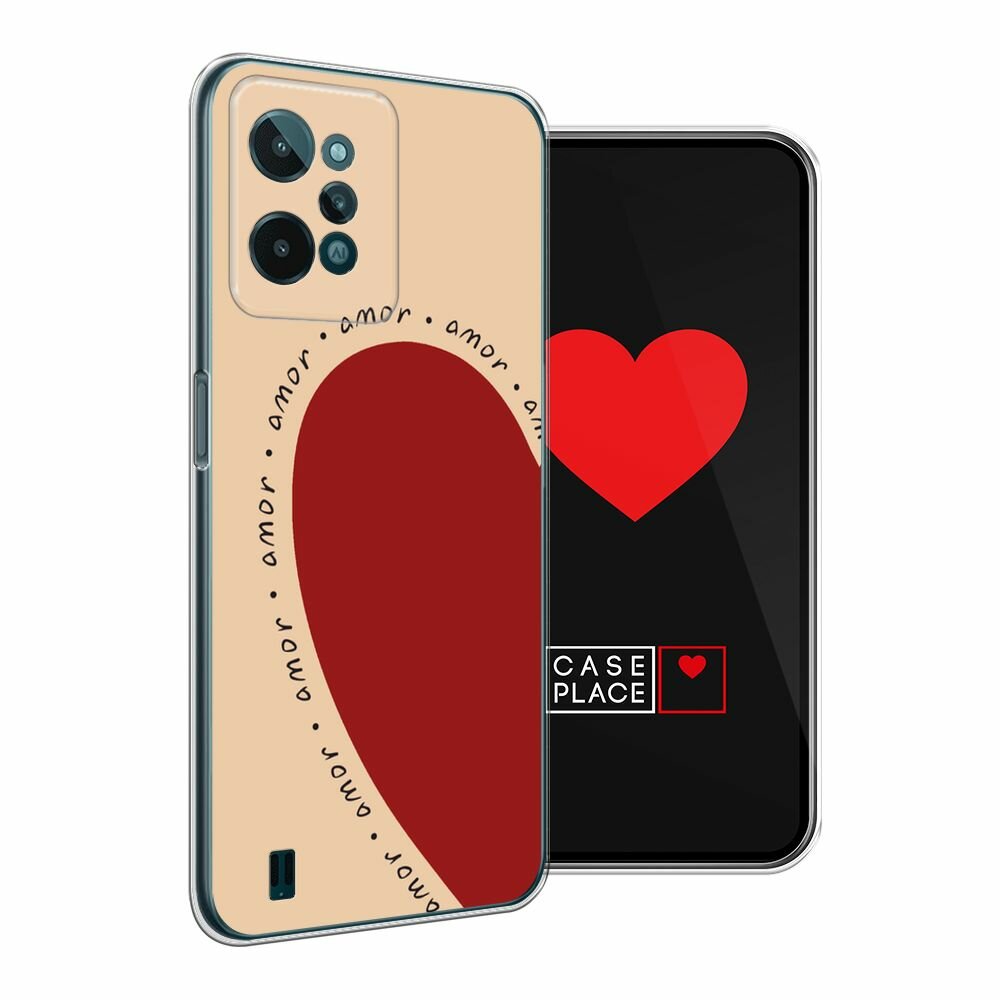 Чехол на Realme C31 / Реалми C31 с принтом "amor heart 1 - 14 февраля" — фото 1