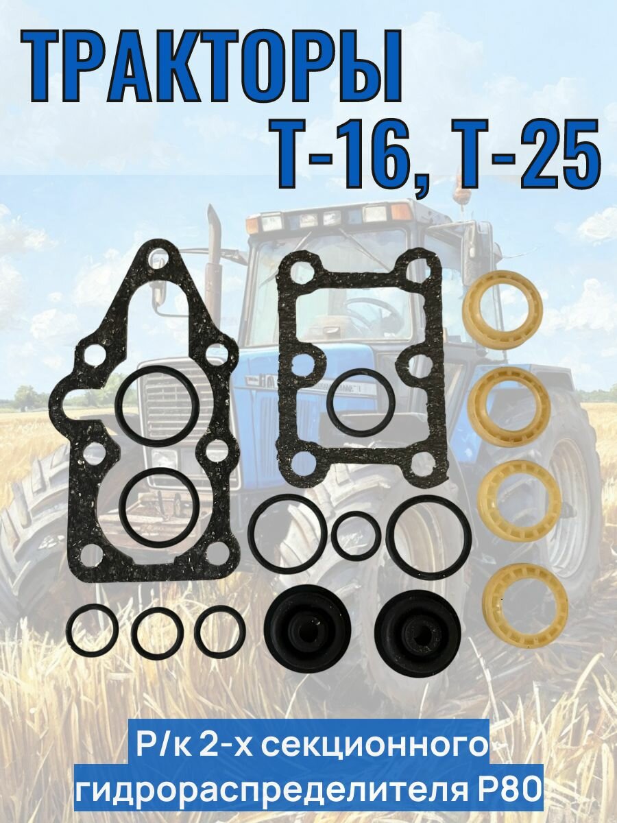 Ремкомплект гидрораспределителя Р80-2/1-22 (с полиамидными вкладышами) тракторов Т-16, Т-25