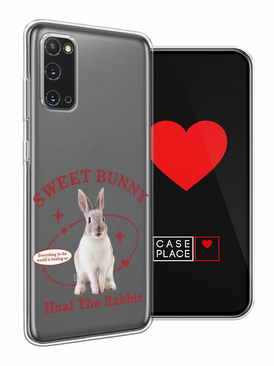 Чехол на Samsung Galaxy S20 / Самсунг Гэлакси S20 с принтом "Heal the rabbit", прозрачный — фото 1