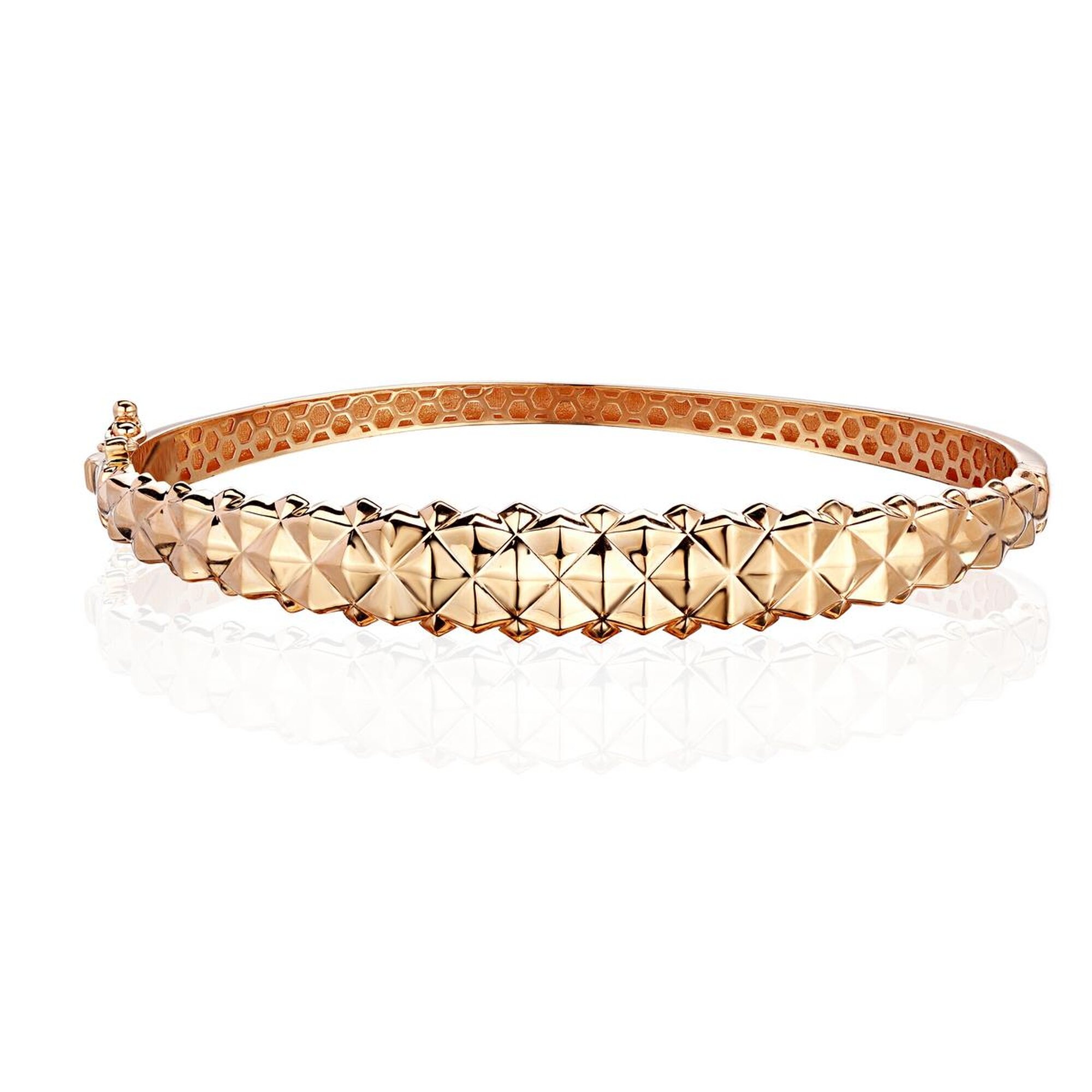 Жесткий браслет, красное золото, 375 проба