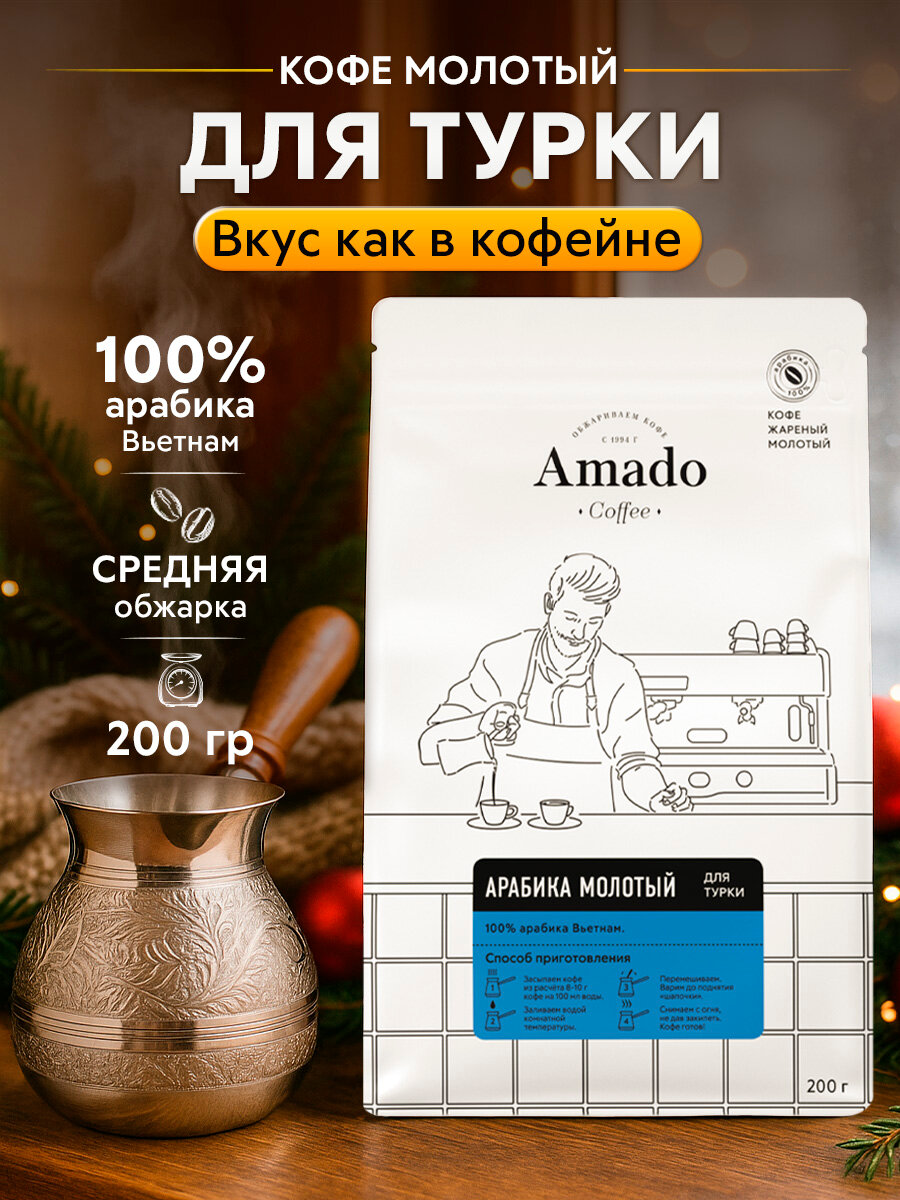 Кофе арабика молотый для турки, 200 г