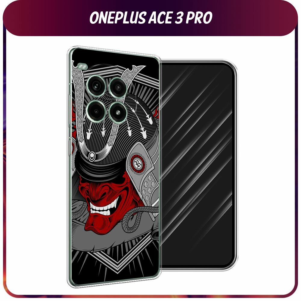 Чехол на OnePlus Ace 3 Pro / Ван Плас Эйс 3 Про с принтом "Красная маска самурая"
