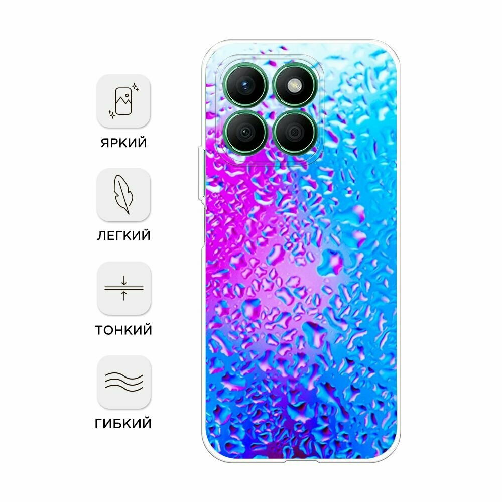 Силиконовый чехол на Honor X8B / Хонор X8B с принтом "Капли на стекле" — фото 1