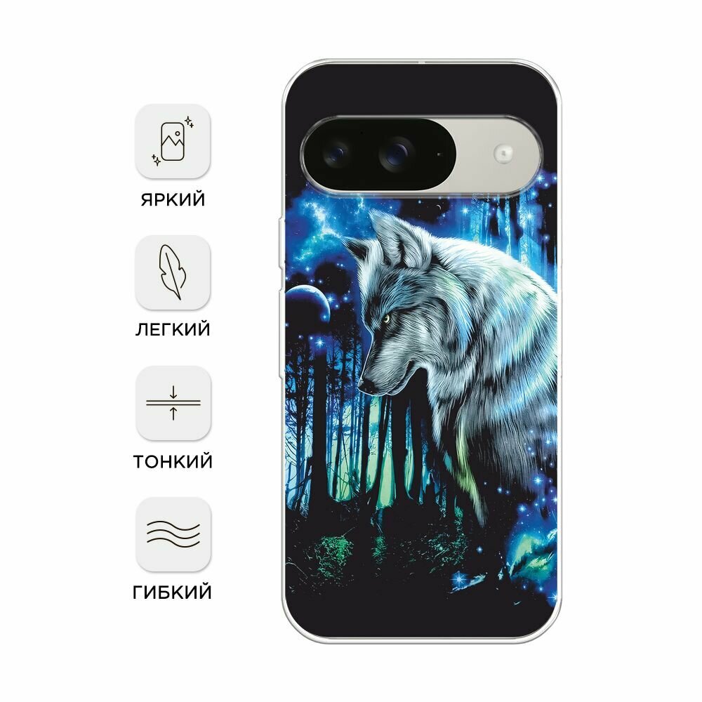 Чехол на Google Pixel 9 / Гугл Пиксель 9 с принтом "Сказочный волк" — фото 1