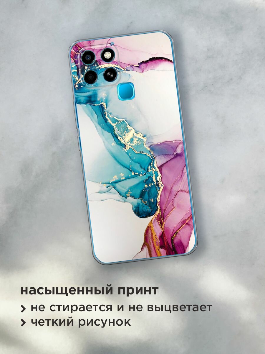 Чехол на Infinix Smart 6 / Инфиникс Смарт 6 с принтом "Розовые разводы рисунок" — фото 1