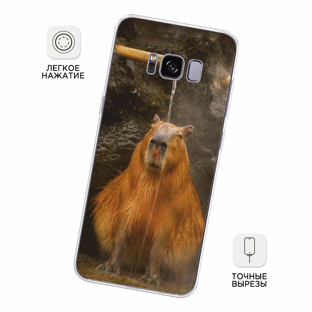 Чехол на Samsung Galaxy S8 + / Самсунг Галакси С8 Плюс с принтом "Капибара на отдыхе" — фото 1