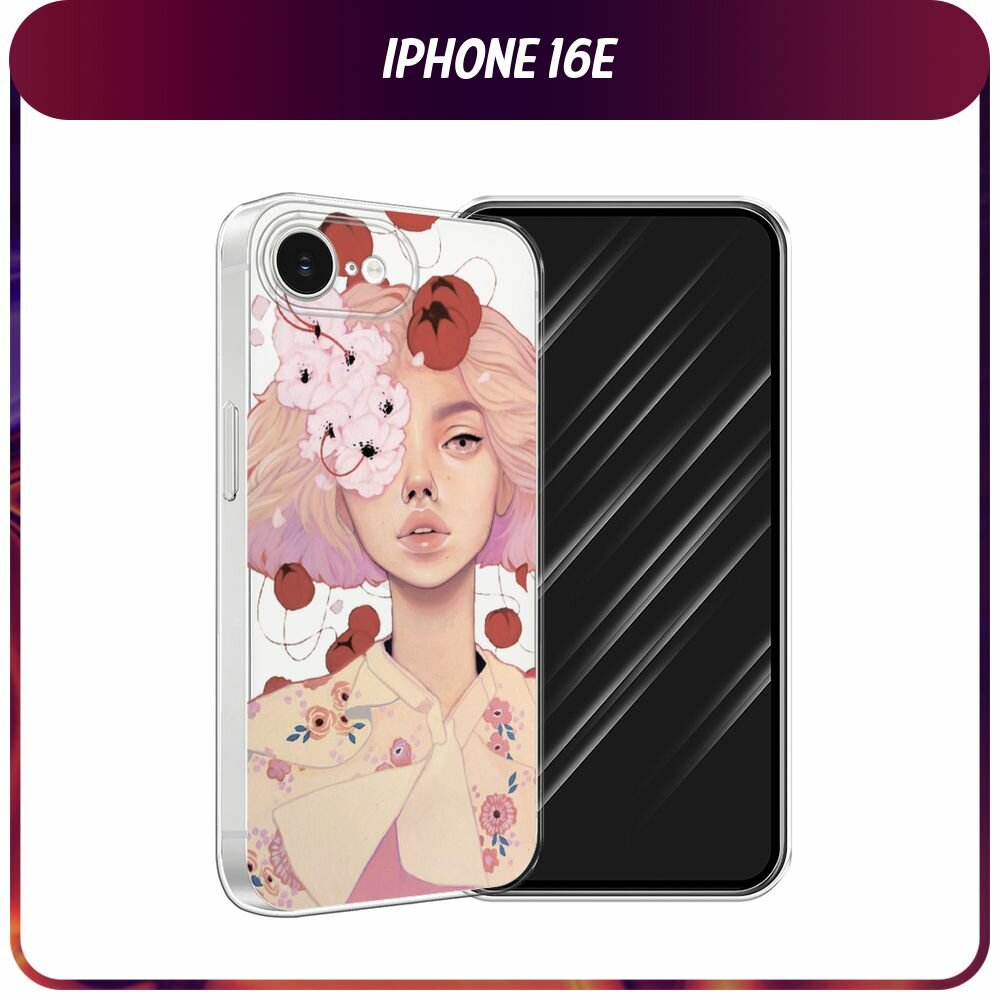 Чехол на Apple iPhone 16e/17e / Айфон 16е/17e с принтом цветочная анархия, прозрачный