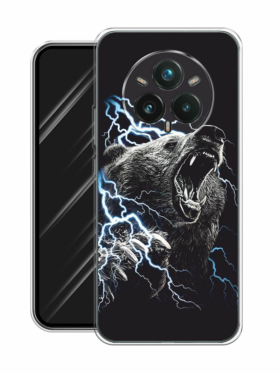 Чехол на Realme 14 Pro / Реалми 14 Про с принтом "Гроза и медведь" — фото 1