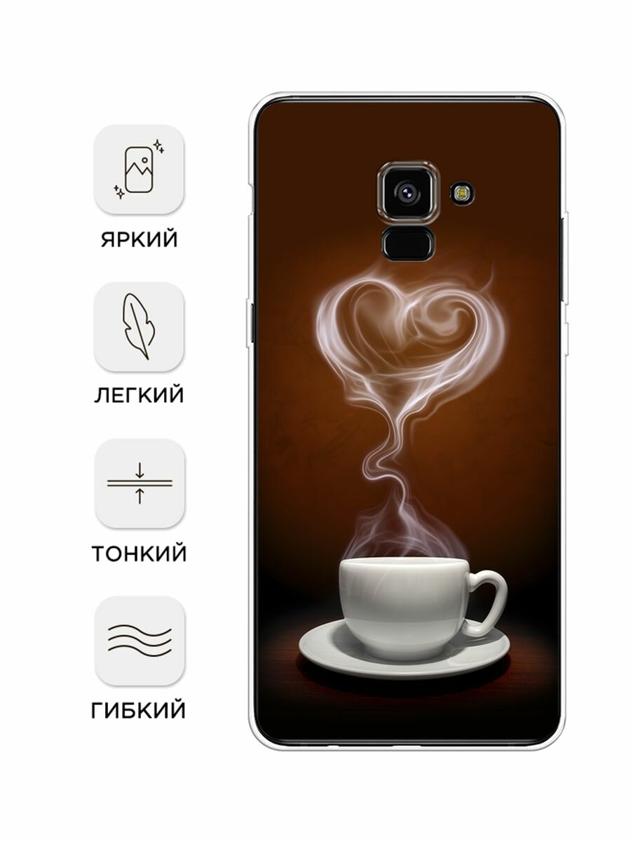 Чехол на Samsung Galaxy A8 + / Самсунг Галакси А8 Плюс 2018 с принтом "Кофейная любовь" — фото 1
