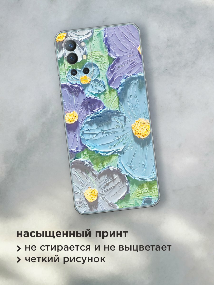 Чехол на OnePlus 9R / ВанПлас 9R с принтом "Масляные цветы 2" — фото 1