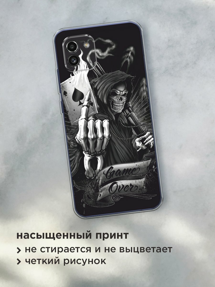 Чехол на Samsung Galaxy A03 / Самсунг Галакси А03 с принтом "Игра закончена" — фото 1