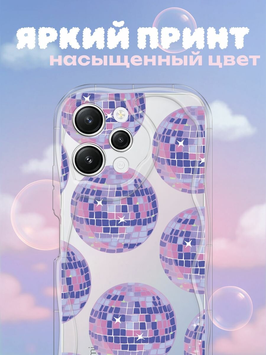 Чехол на Xiaomi Redmi 12 / Редми 12 с принтом "Фиолетовый диско-шар 3" — фото 1