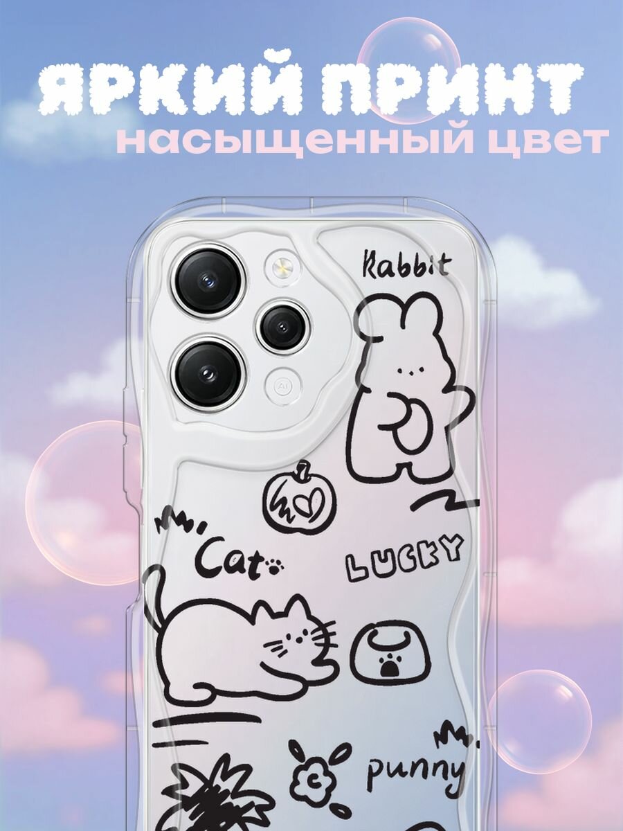 Чехол на Xiaomi Redmi 12 / Редми 12 с принтом "Lucky animals" — фото 1
