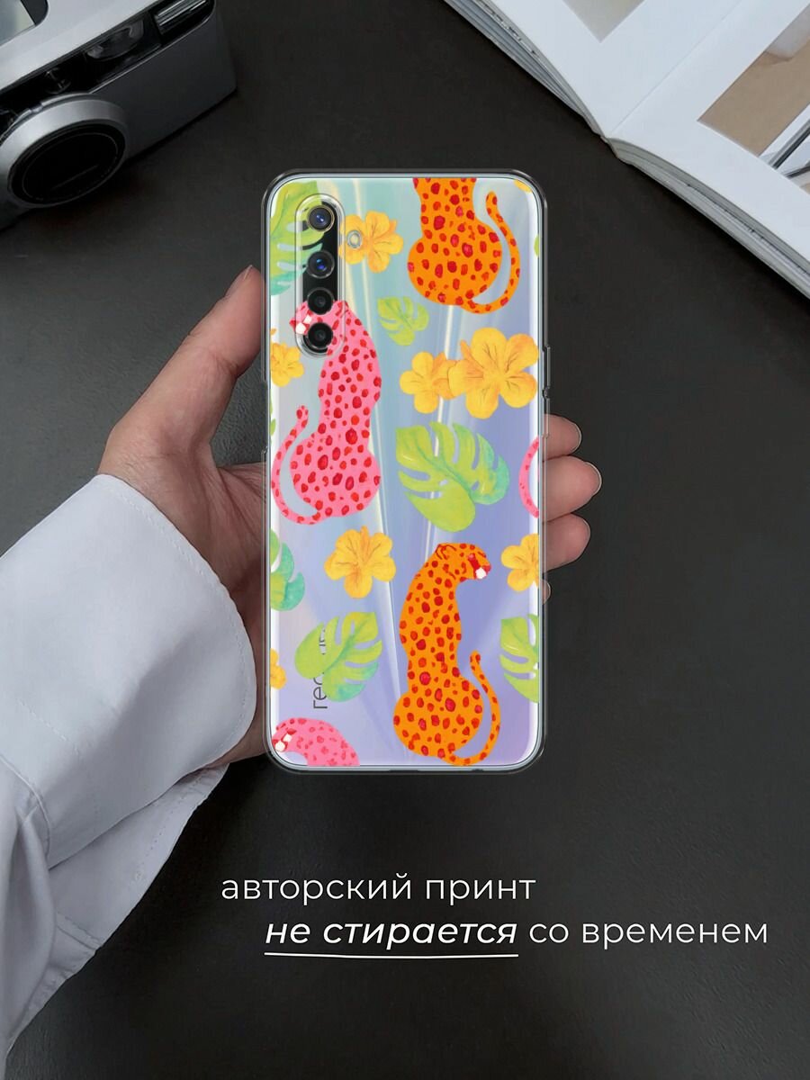 Чехол на Realme 6 / Реалми 6 с принтом "Экзотика", прозрачный — фото 1