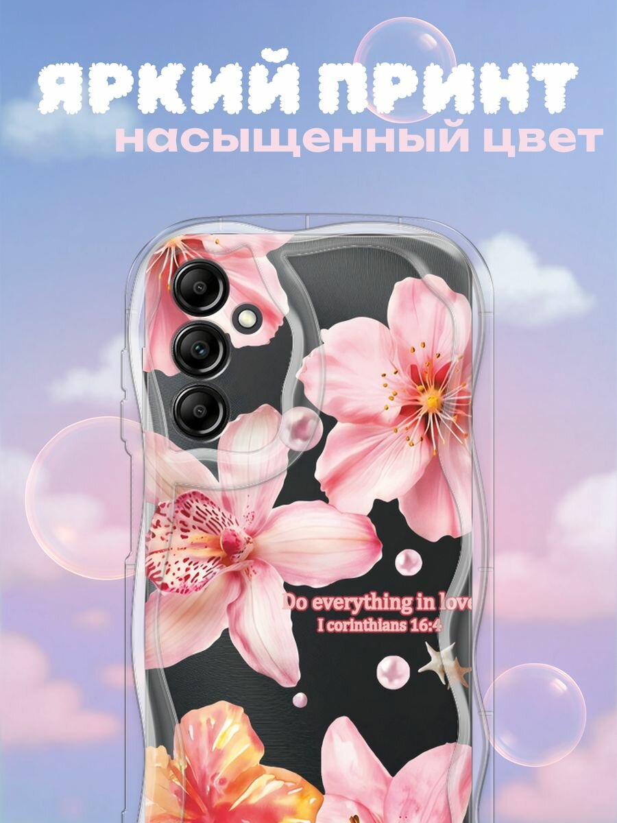 Чехол на Samsung Galaxy A15 / Самсунг А15 с принтом "Тропические соцветия" — фото 1