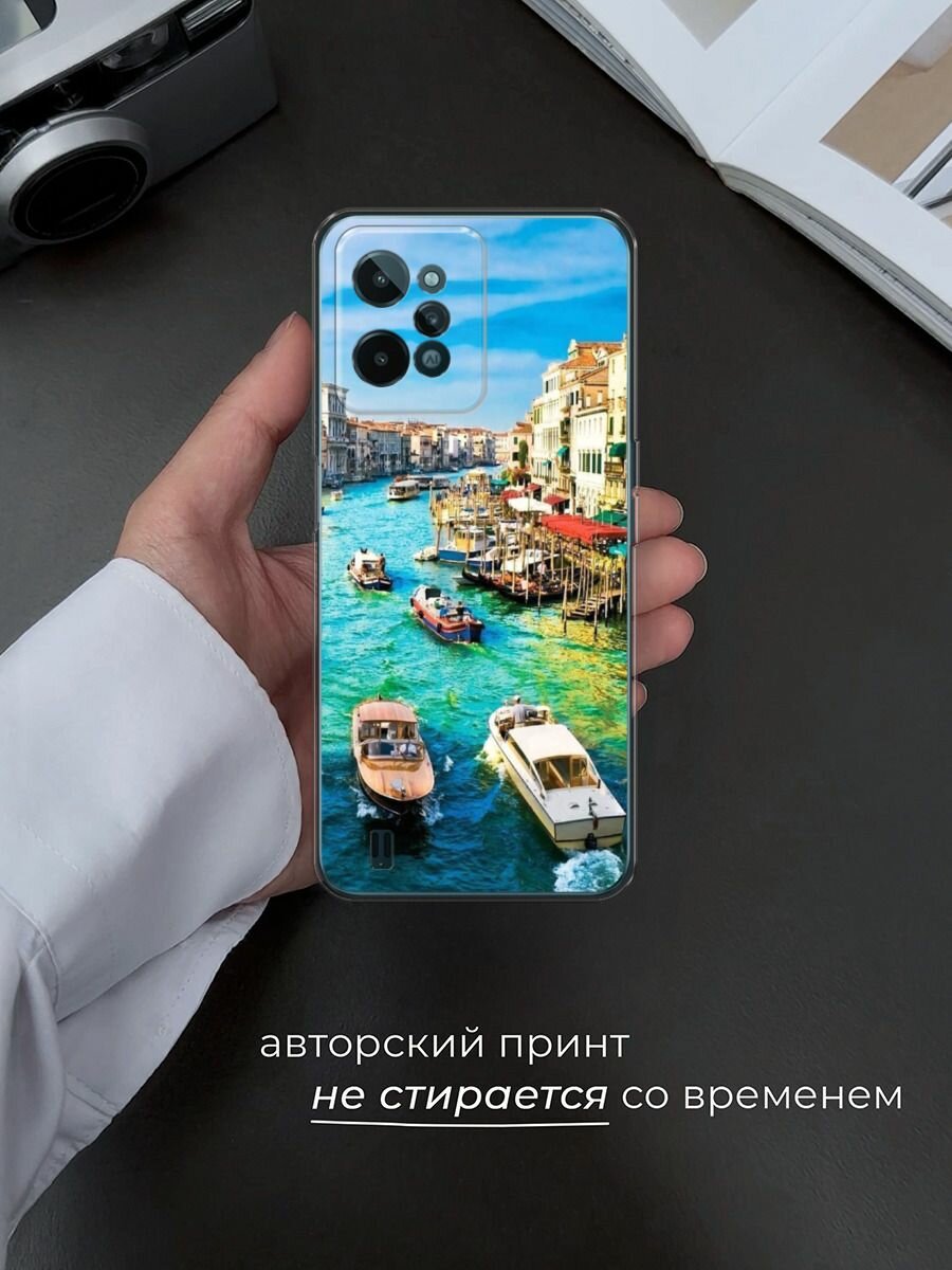 Силиконовый чехол на Realme C31 / Реалми C31 с принтом "Каналы Венеции" — фото 1